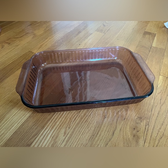 Pyrex | Kitchen | Pyrex Ribbed Glass Cranberry 3l X 9w X 2h Rectangle ...